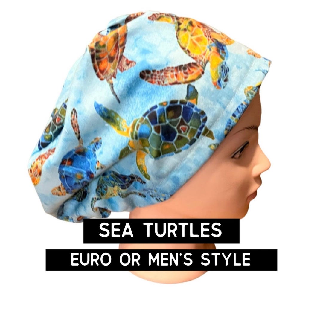 Scrub Hat Sea Turtle Turtle Scrub Cap Medical Hat Euro Style With ...