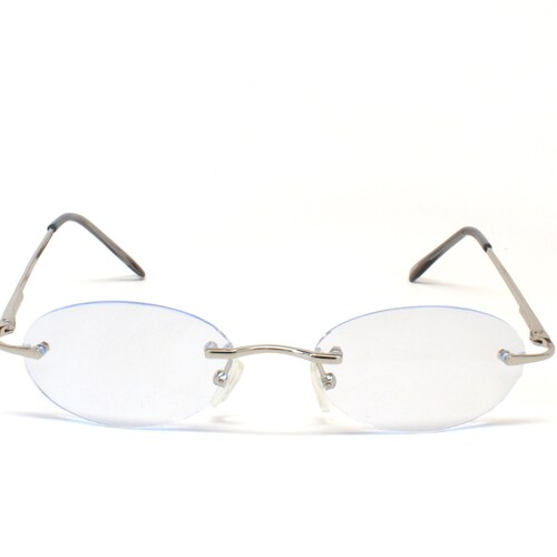 Authentic Vintage 90s Made Light Tint Blue Lens Framless - Etsy
