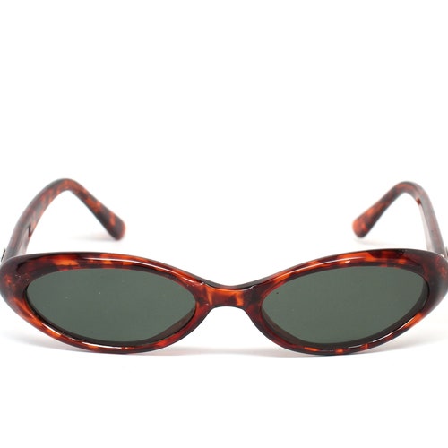 Authentic Vintage 90s Slim Tortoise Oval Shell Sunglasses - Etsy
