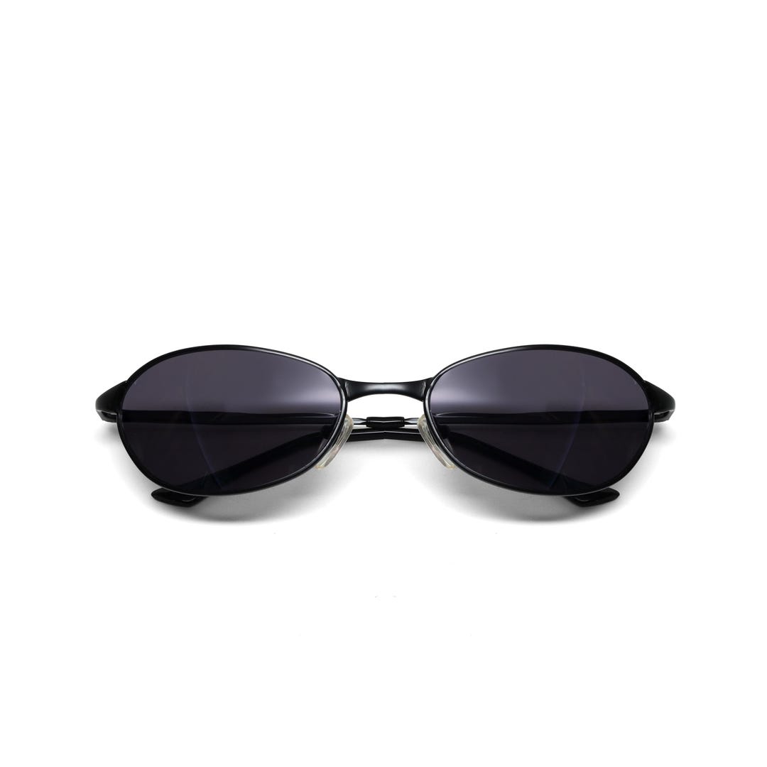 Authentic Vintage 90s Wire Oval Metal Black Deadstock Sunglasses - Etsy