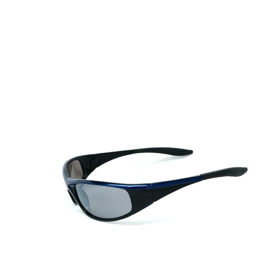 Y2k Deadstock Vintage Wraparound Blue Visor Shades - Gem