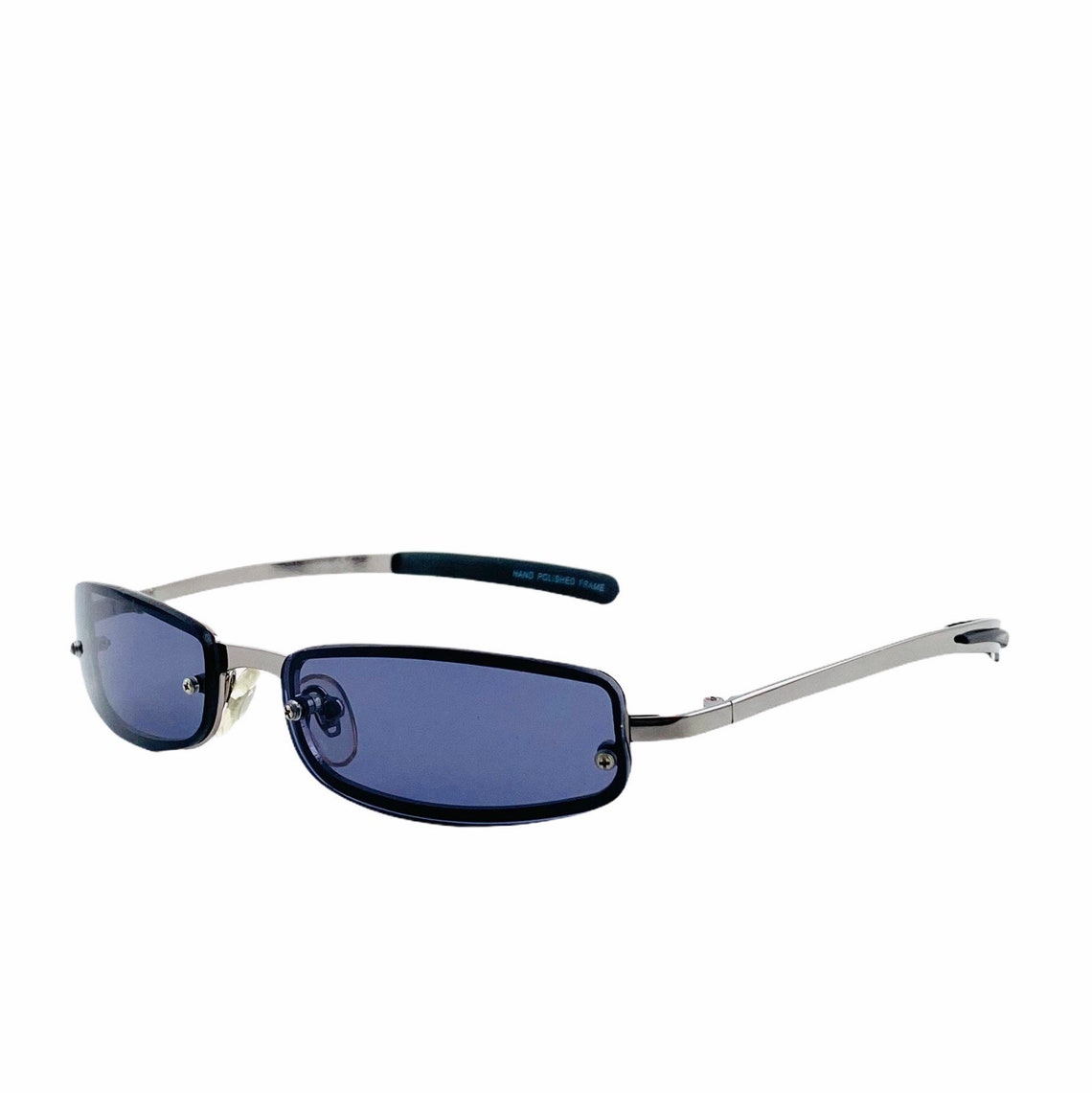 Genuine Vintage Industrial Mod Style Rimless Metal Sunglasses | Etsy