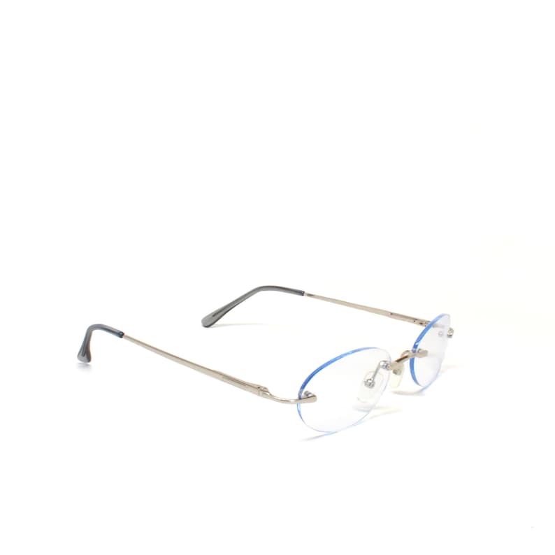 Authentic Vintage 90s Made Light Tint Blue Lens Framless Deadstock ...