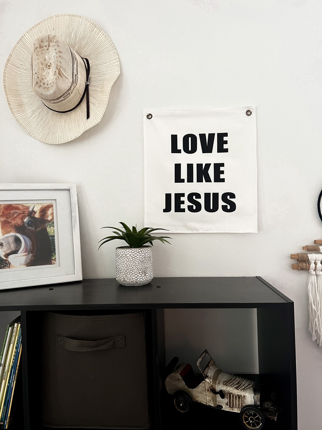 LOVE LIKE JESUS | Canvas Wall Banner | Home Decor | Wall Art | Kids ...