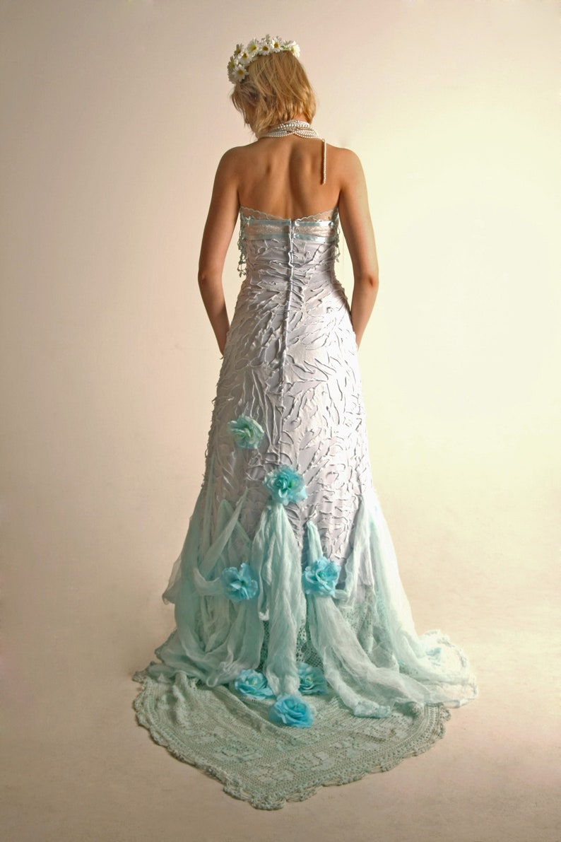 Pastel Water Nymph Undine Water Goddess Ethereal Fairy Antique Crochet ...