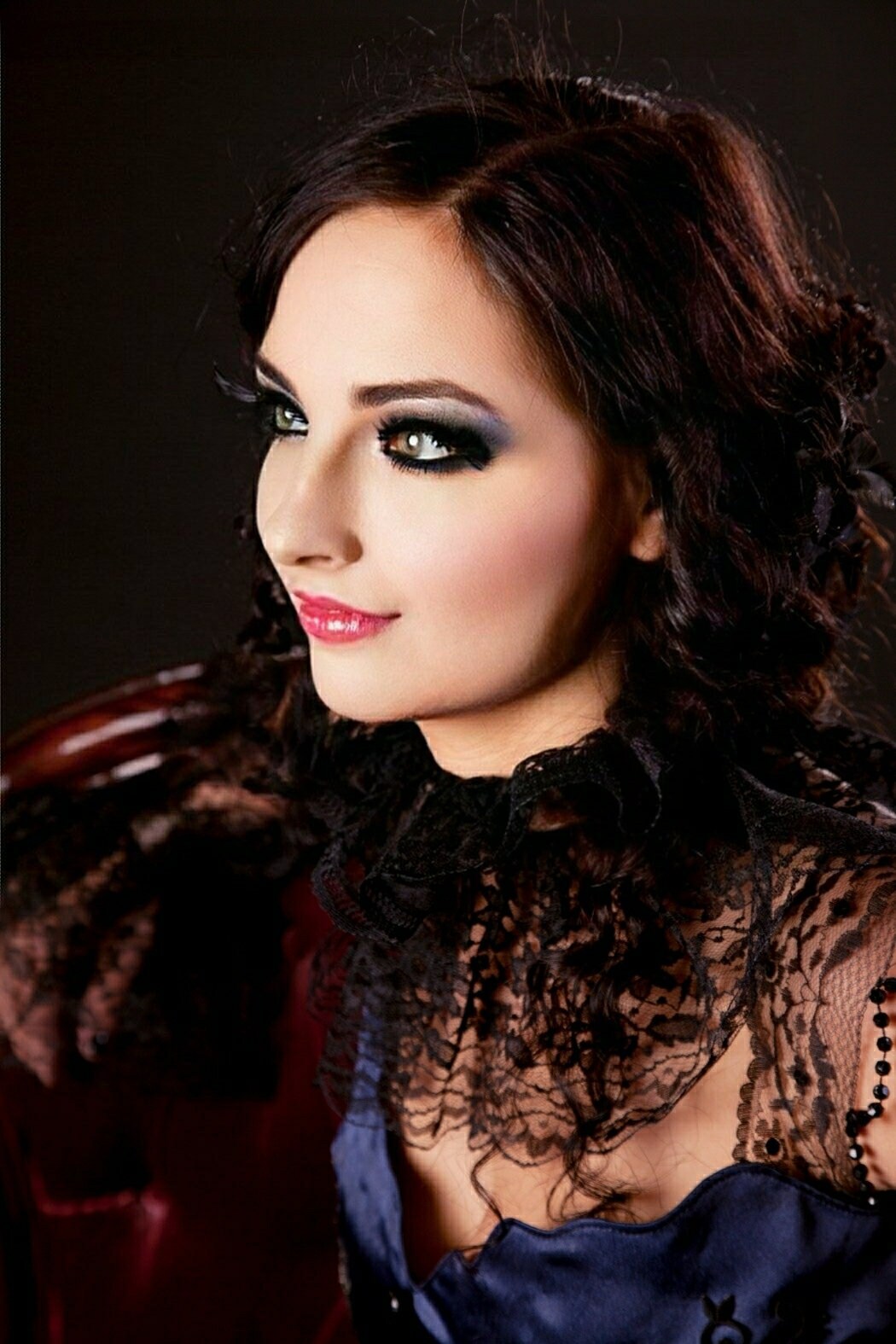 Navy Blue Victorian Gothic Vampire Baroque Gown Unique Haute Couture ...