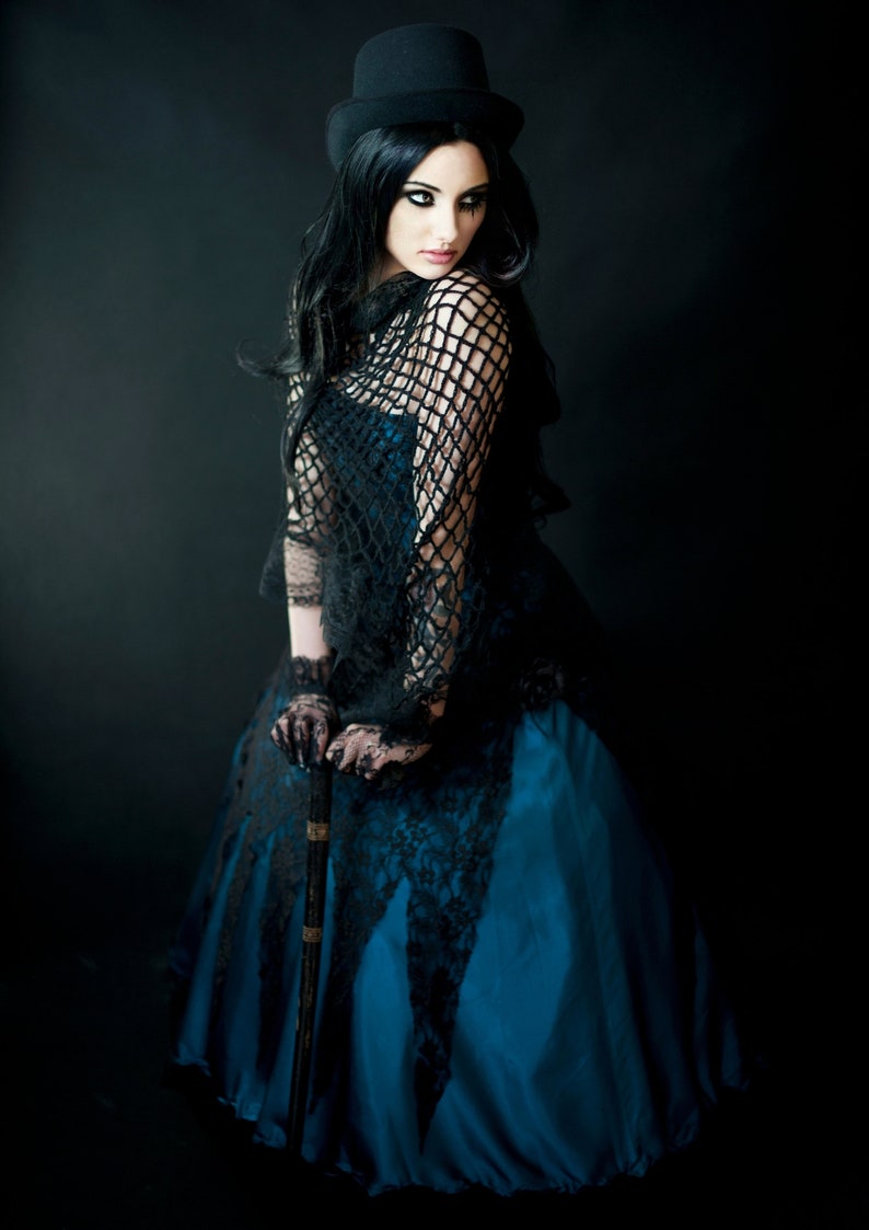 Turquoise Gothic Victorian Gown Unique Vampire Wedding for Witches Ball ...