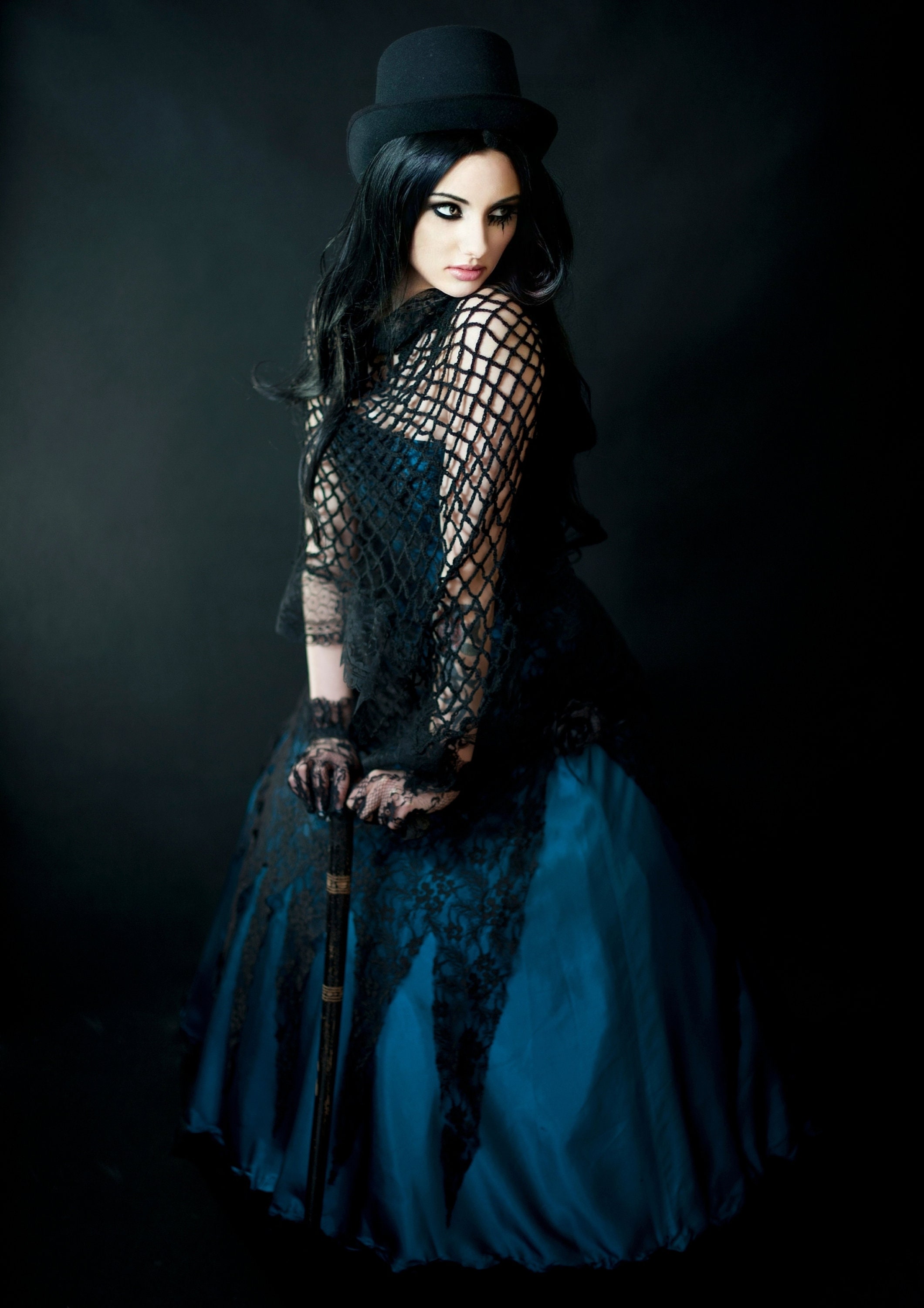 Turquoise Gothic Victorian Gown Unique Vampire Wedding for Witches Ball ...