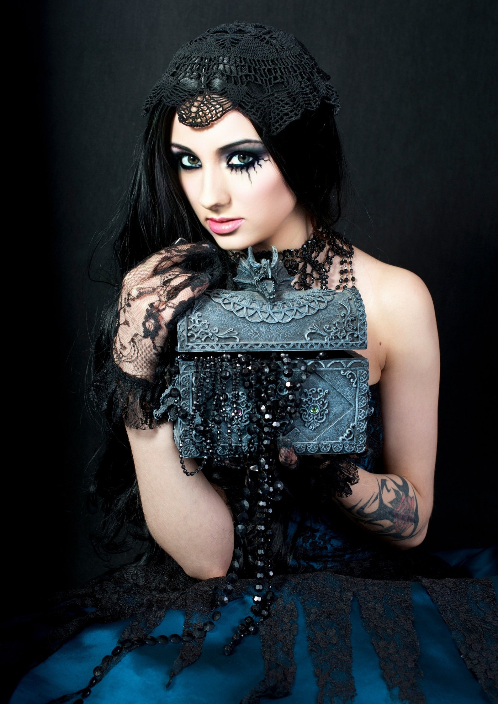 Turquoise Gothic Victorian Gown Unique Vampire Wedding for - Etsy