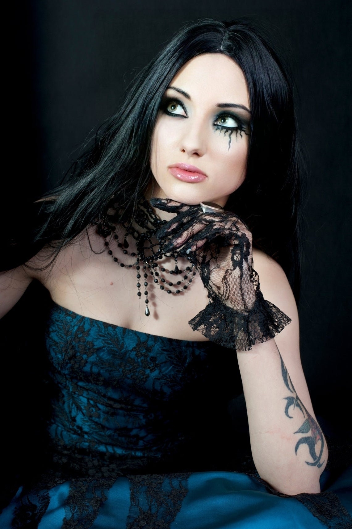 Turquoise Gothic Victorian Gown Unique Vampire Wedding for Witches Ball ...