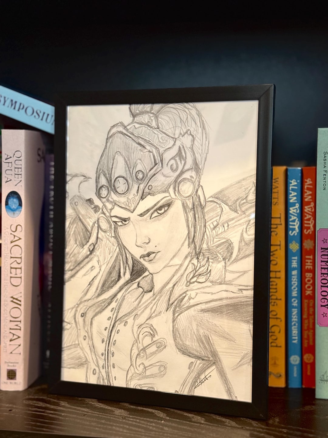 7”x10” Framed Original Pencil Drawing of Widowmaker From Overwatch ...