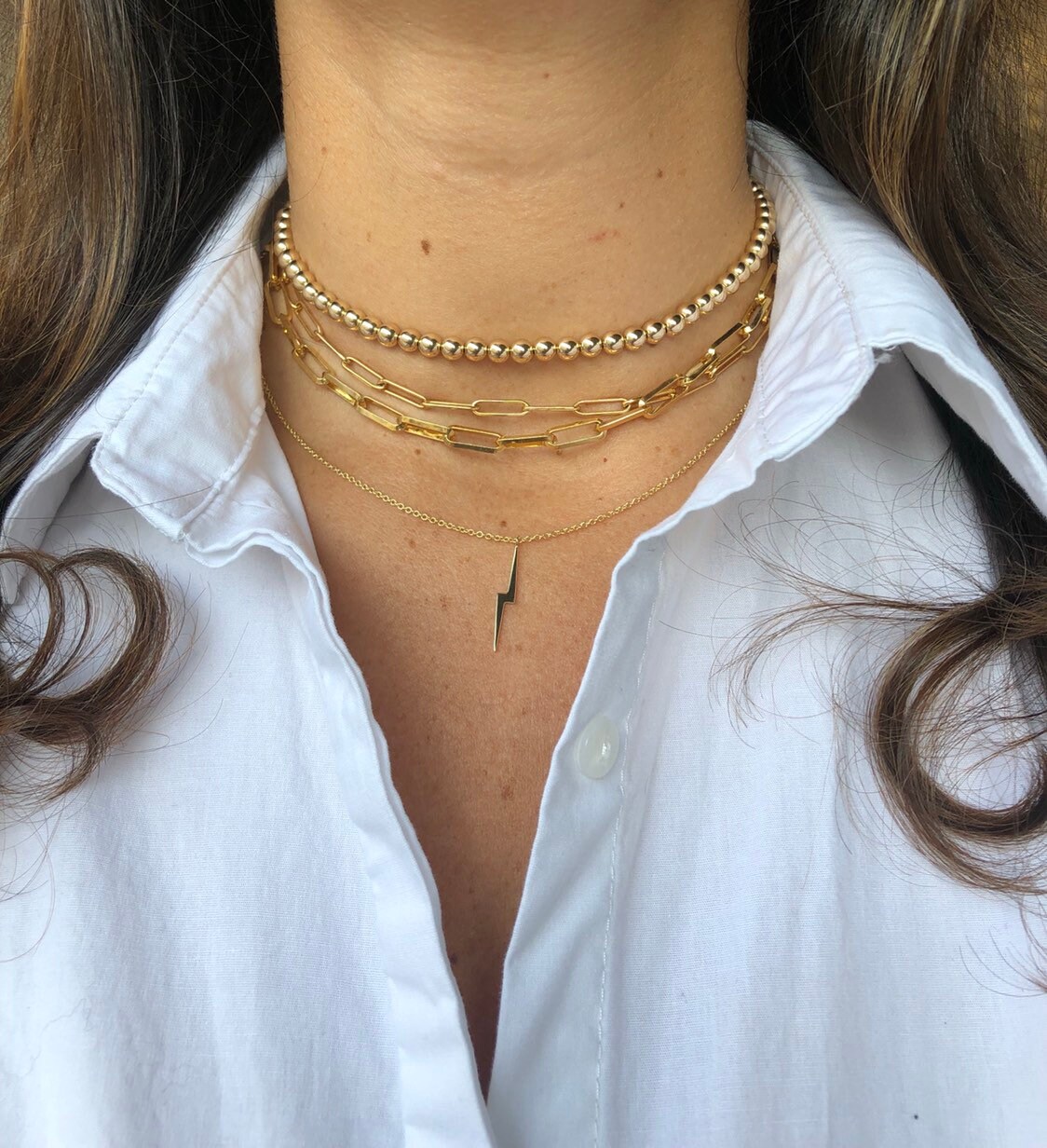 14k Gold Filled Paper Clip Chain Chains Necklace/choker. Long - Etsy