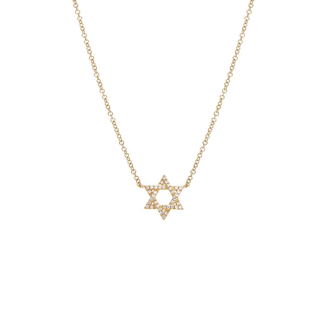 14K Gold and Diamonds Pave Jewish Star Necklace | 14K Gold and Diamonds ...