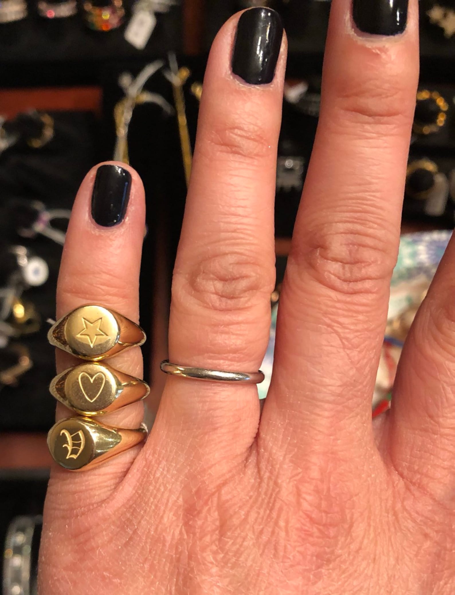 Engraved Signet Ring in gothic Font or old English Font. - Etsy