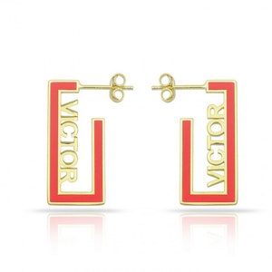 Personalized Custom Enamel Hoops Personalized Name Hoops Sterling ...