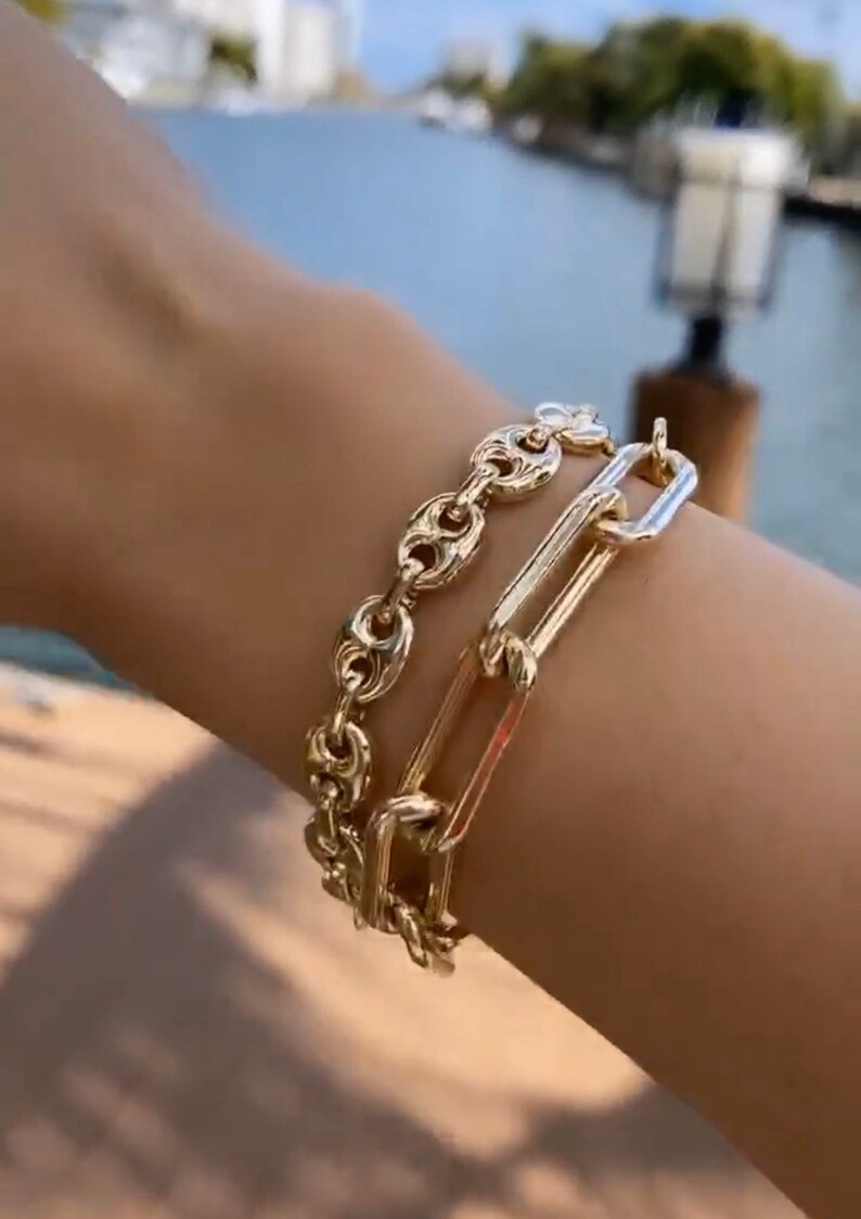 As Seen on New York Live on NBC** 18K Gold Filled Paper Clip Bracelets ...