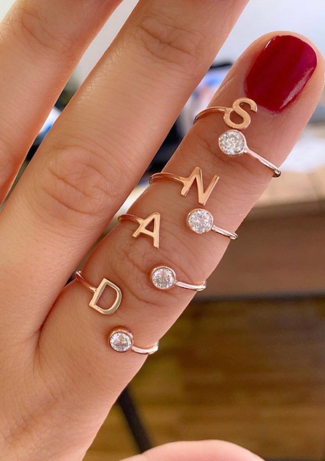 Personalized Ring | Initial Ring | Sterling Silver Initials Ring ...