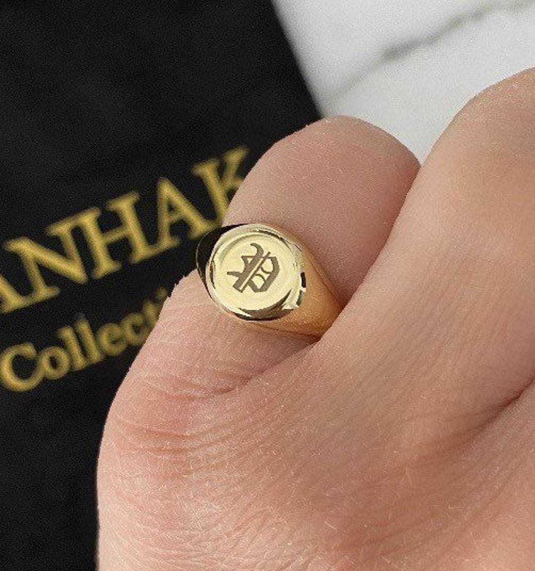 Engraved Signet Ring in “gothic” Font or “old English” Font ...