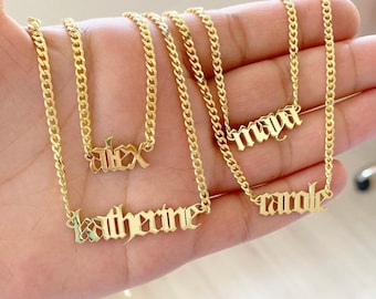 Personalized Custom Name Choker Necklace Sterling Silver and | Etsy