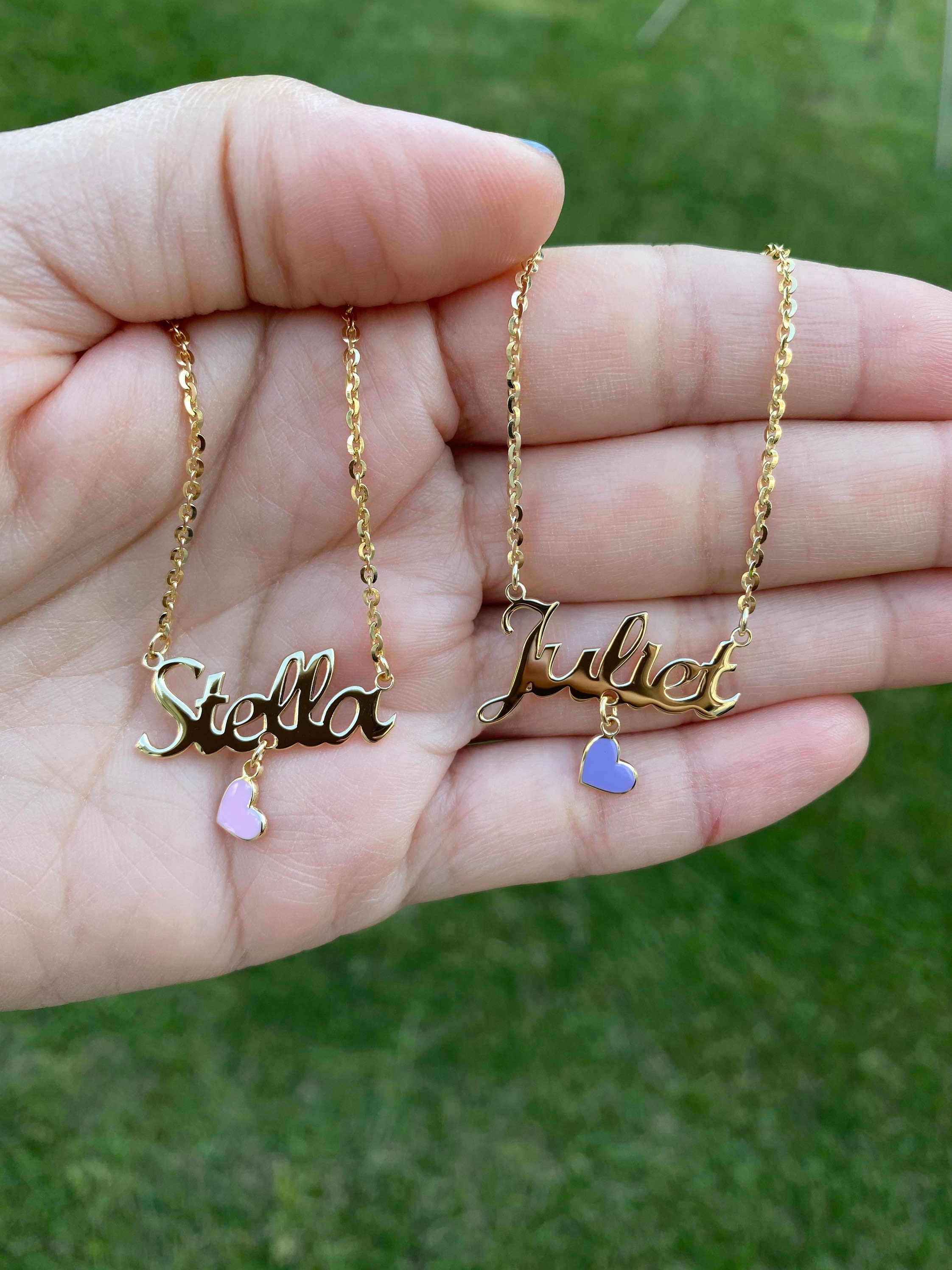 Personalized Juliet Script Name Necklace Sterling Silver 14K Gold ...