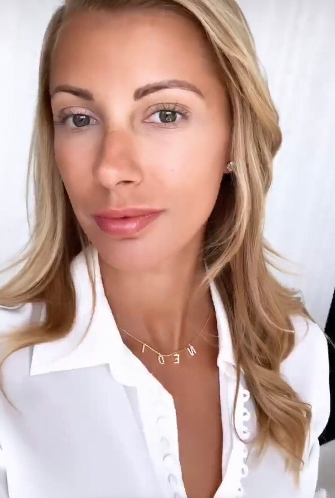 Dangling Letters Nedi Name Necklace With Clear Stones | Sterling Silver ...