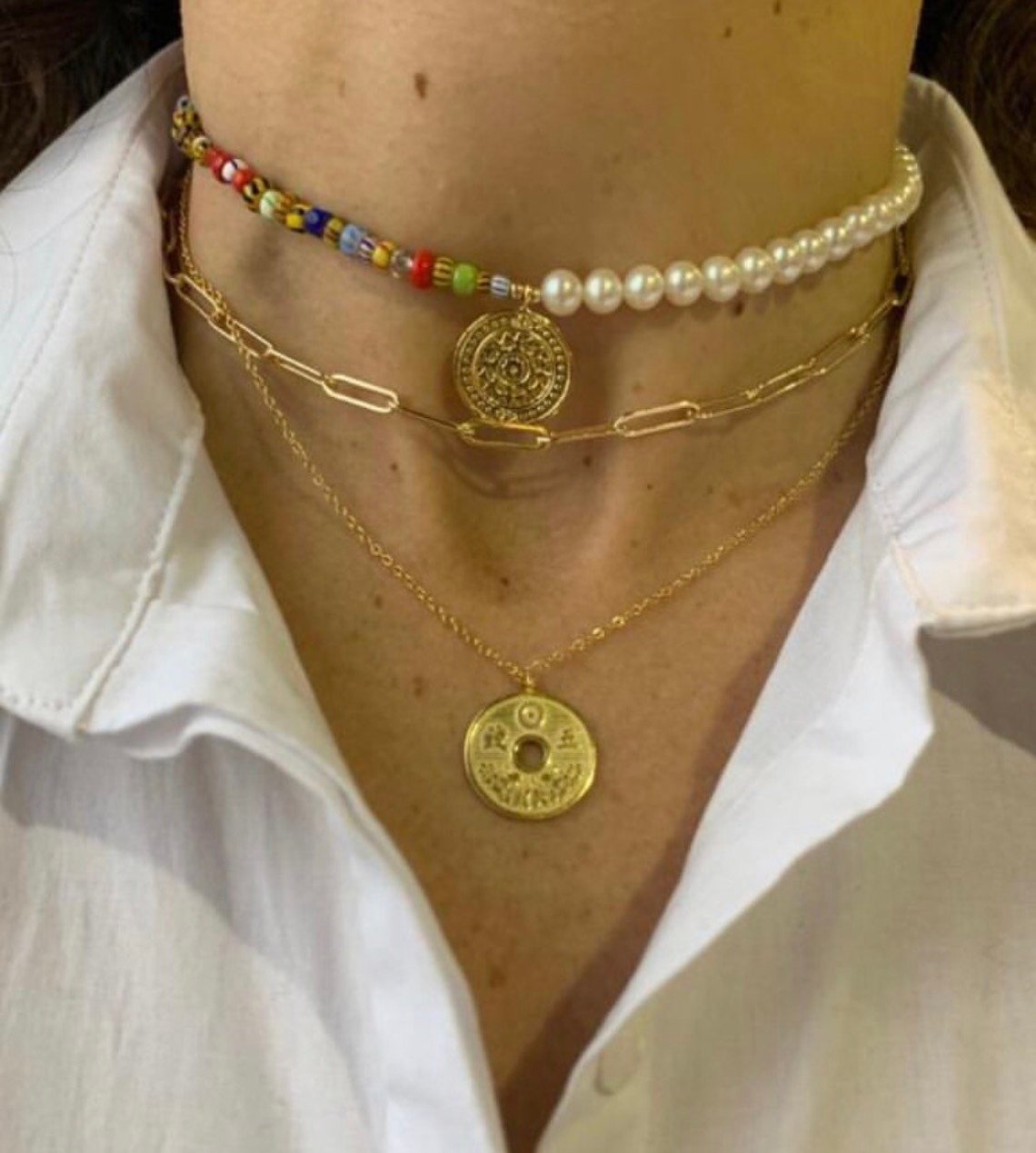 14k Gold Filled Paper Clip Chain Chains Necklace/choker. Long Link ...