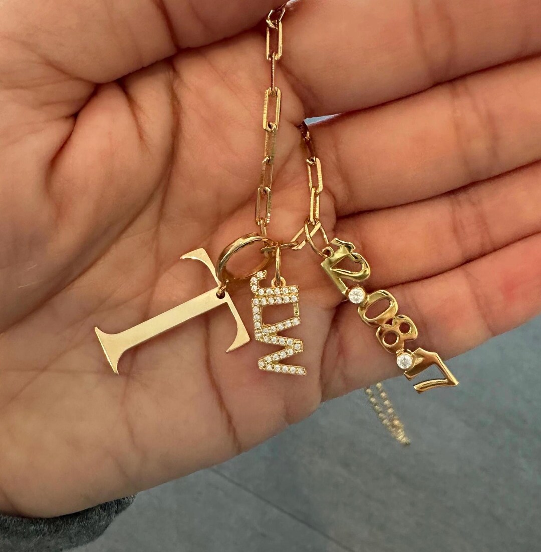 As Seen on Teggy French. Personalized Pave Name Charms. Diamond Charms ...