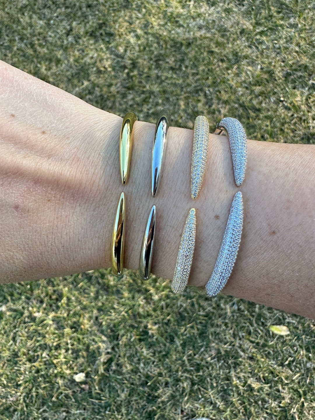 Gold Filled Pave Claw Cuff | Pave Claw Bracelet | Claw Cuff | Pave Claw ...