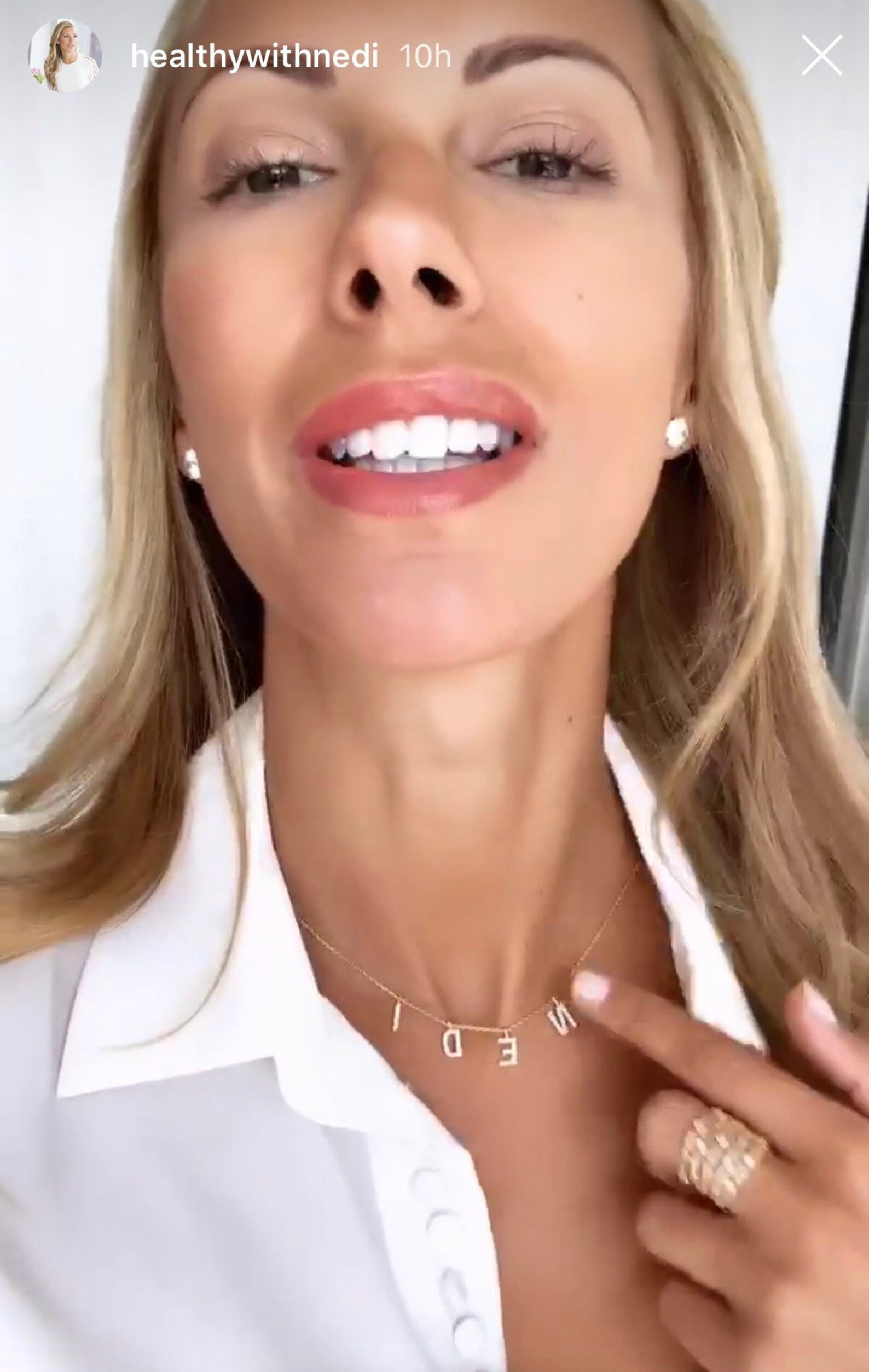 Dangling Letters Nedi Name Necklace With Clear Stones | Sterling Silver ...