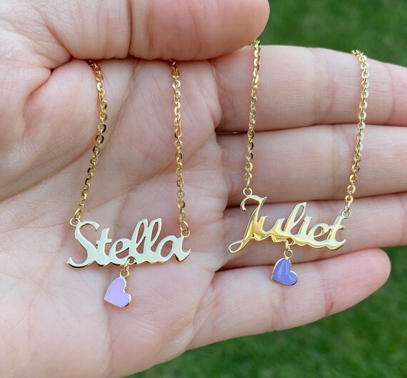 Personalized Juliet Script Name Necklace Sterling Silver 14K - Etsy