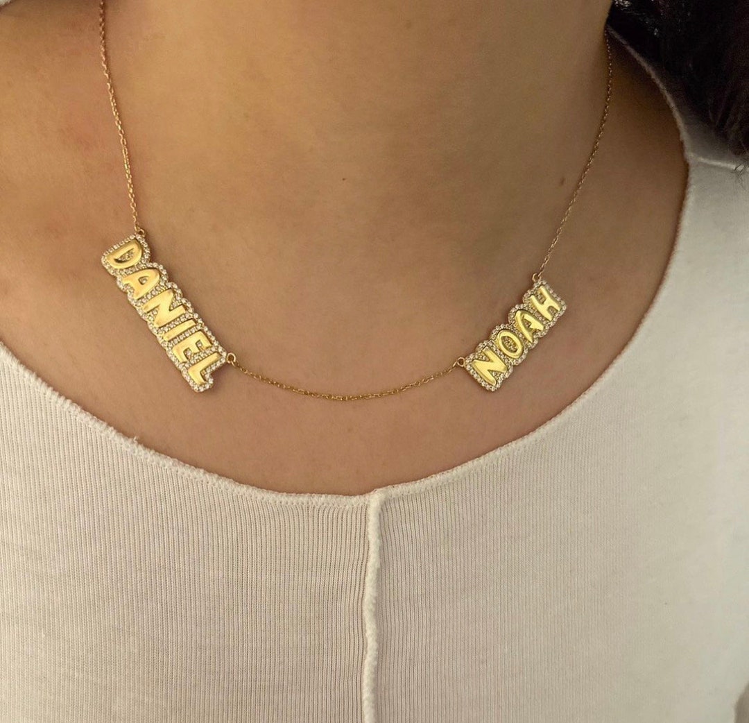 Bubble Nameplate Mommy Necklace. Mom Necklace. Mother’s Necklace. Names ...
