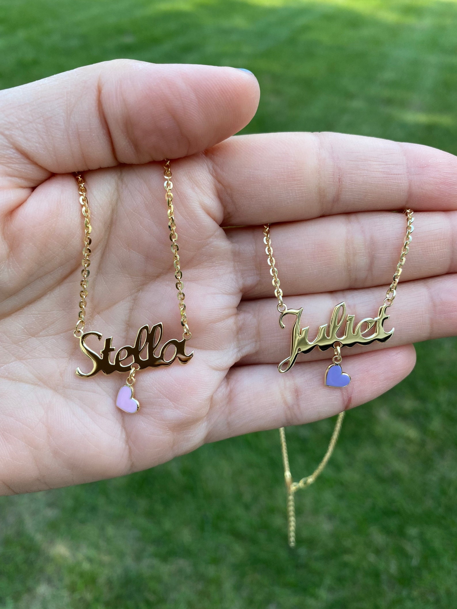 Personalized Juliet Script Name Necklace Sterling Silver 14K Gold ...