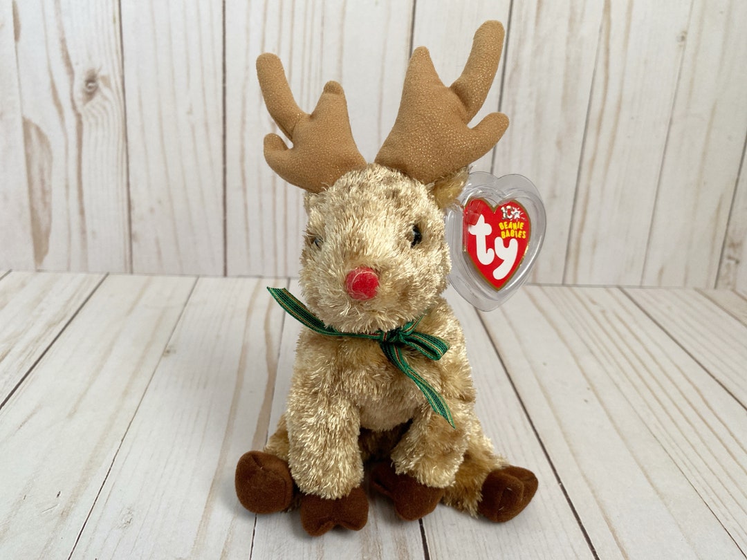 Ty Beanie Baby Reindeer Christmas Plush Rudy Reindeer TY - Etsy