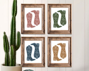 Boots Painting, Cowboy Boots Printable Art, Western Wall Art, Cowgirl ...