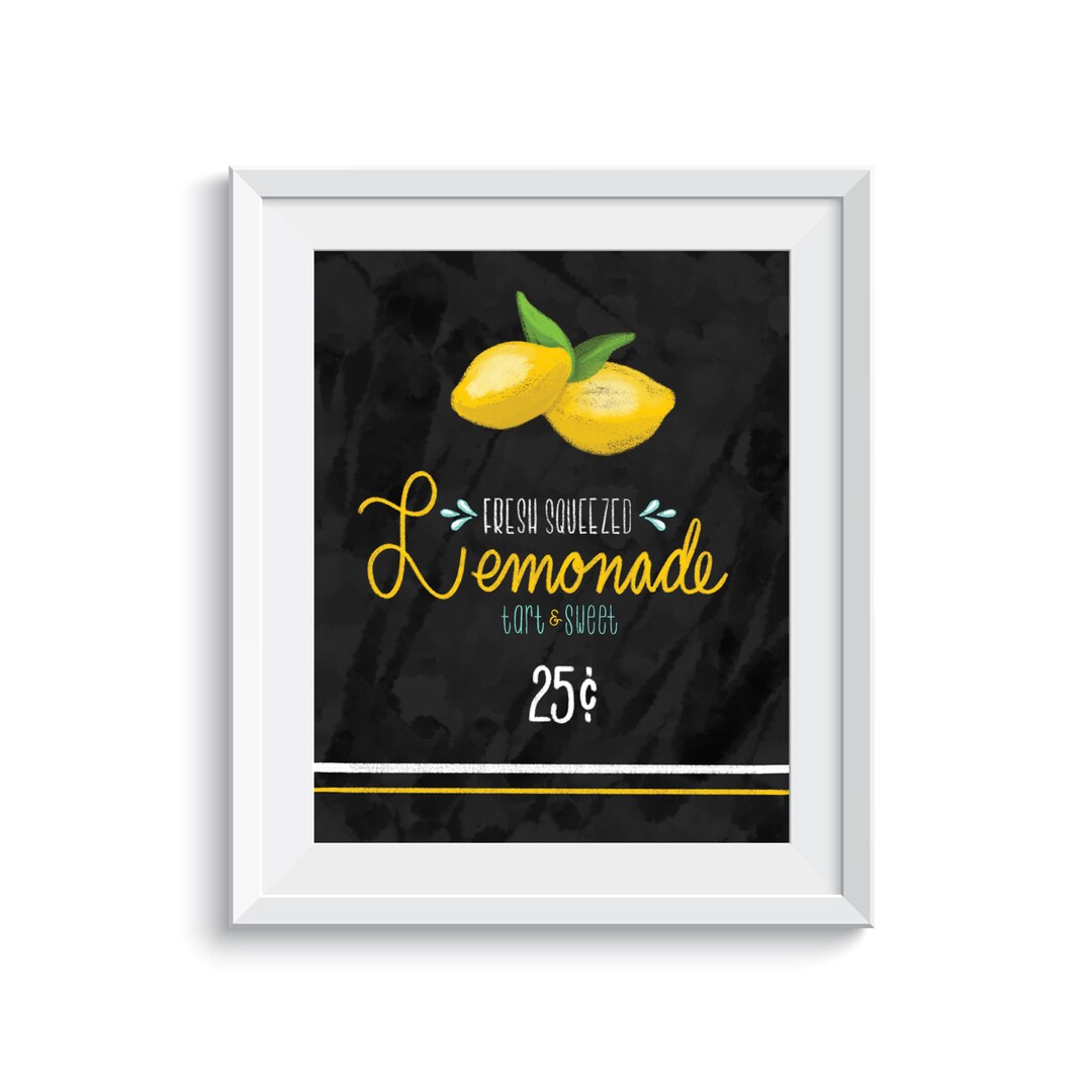 Lemonade Stand Chalkboard Art Print, Lemon Theme (digital Download) - Etsy