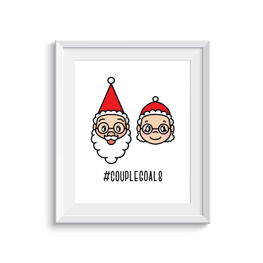 Mr. and Mrs. Claus Christmas Printable, Funny Christmas, Christmas Art ...