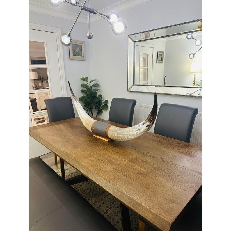 Authentic Real Bull Longhorn/leather Horn Mount - 50" to 52" - Steer ...