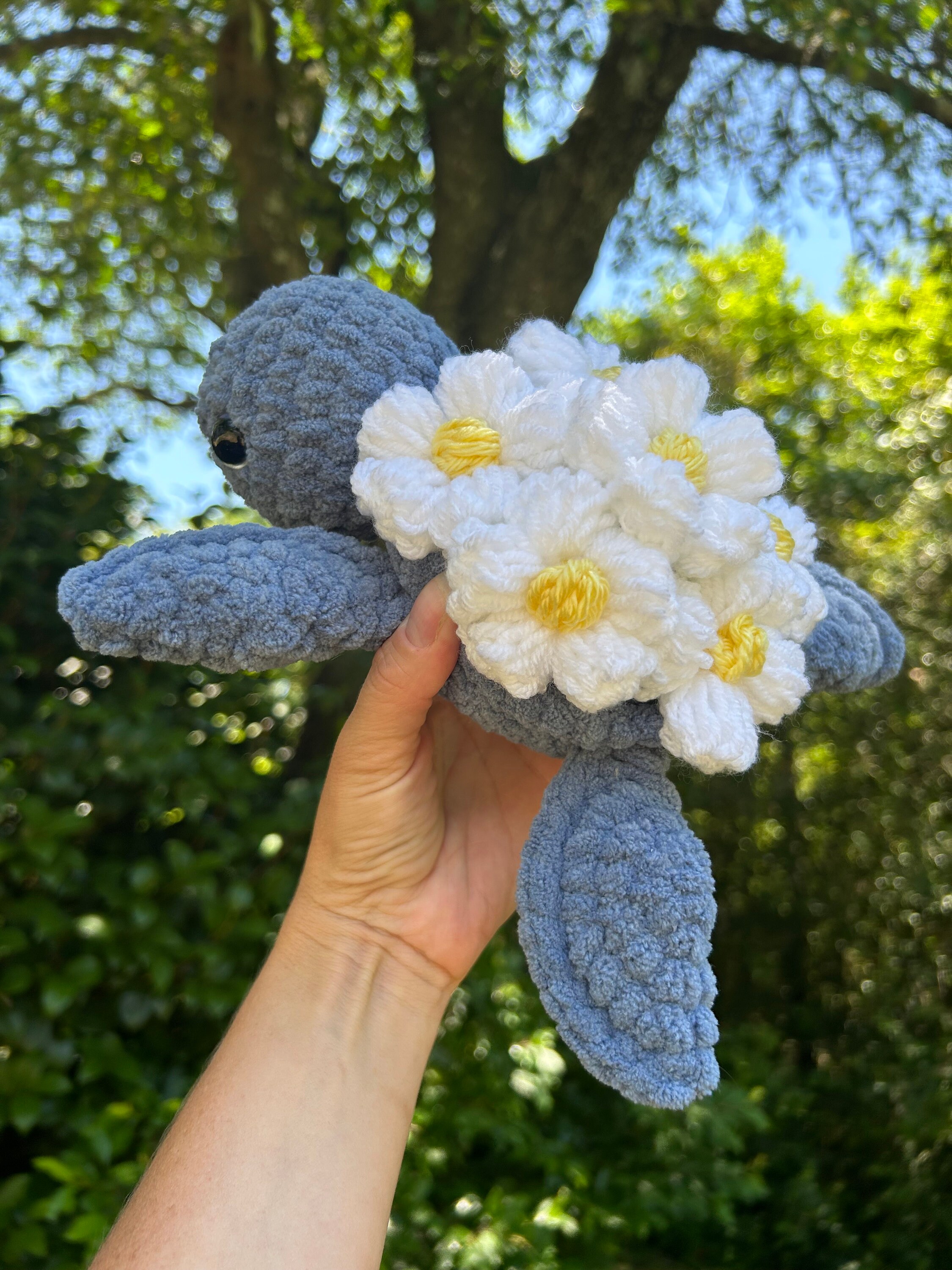 Turtle Crochet Pattern Crochet Pattern puff Flower Turtle Pattern ...