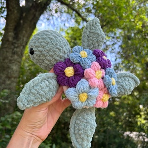 Turtle Crochet Pattern Crochet Pattern puff Flower Turtle Pattern ...