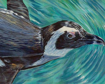 African Penguin Painting - Etsy