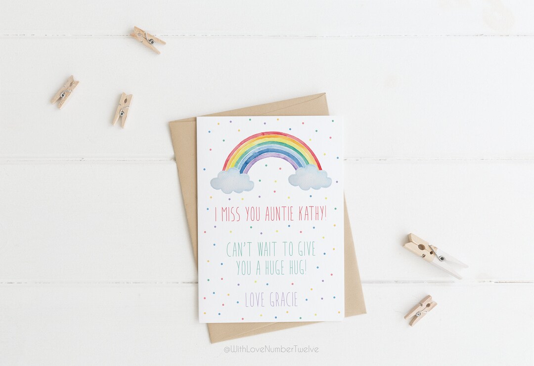 I Miss You / We Miss You Postcard - Rainbow Postcard - Positivity ...