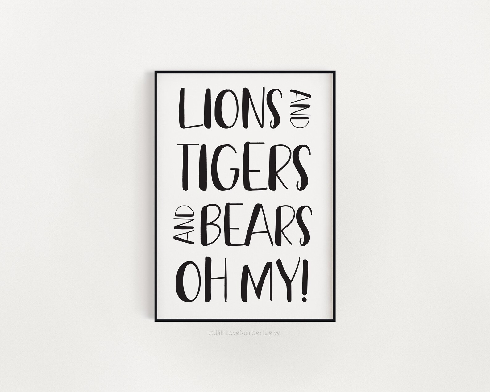 Lions and Tigers and Bears Oh My Wizard of Oz Wall Art | Etsy