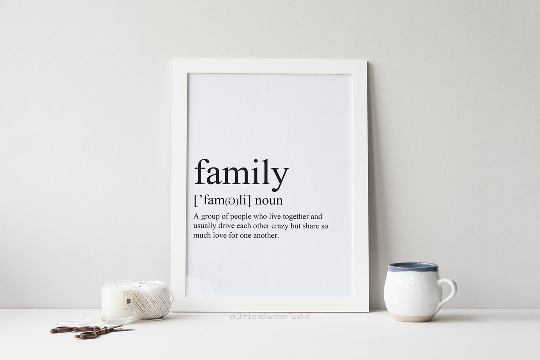 Family Definition Print Arte de pared / Impresión familiar / Decoración ...