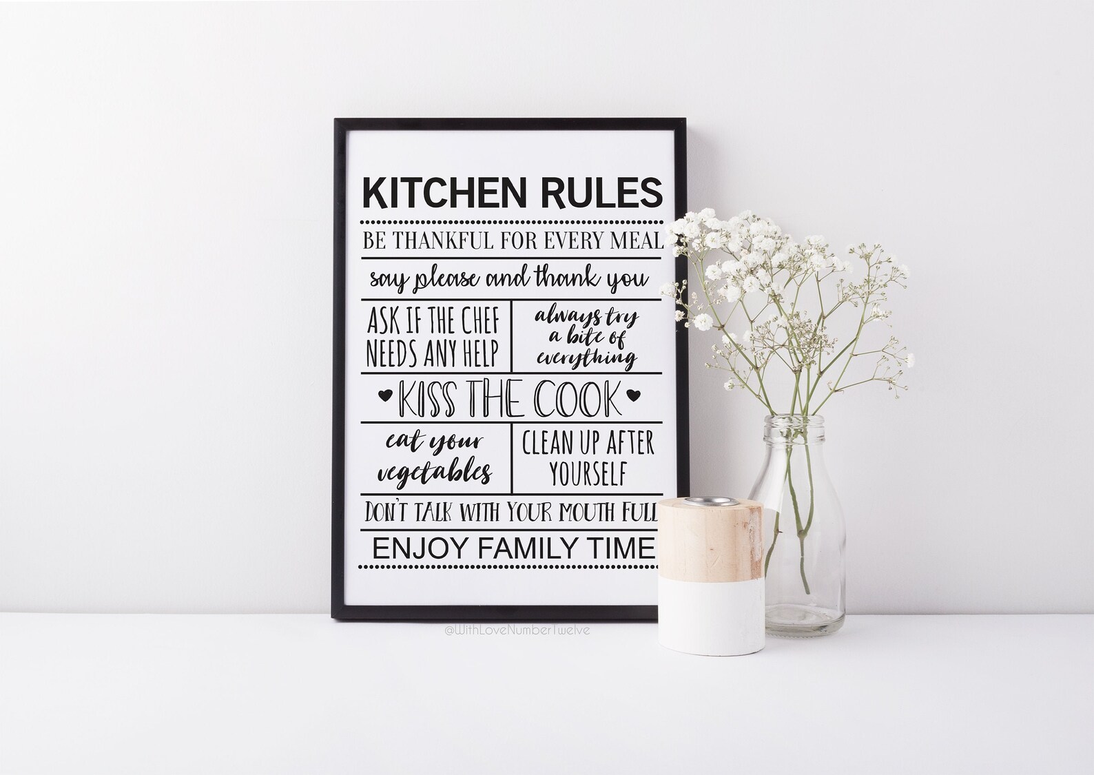 Kitchen Rules Print Kitchen Prints Kitchen Decor Home - Etsy UK