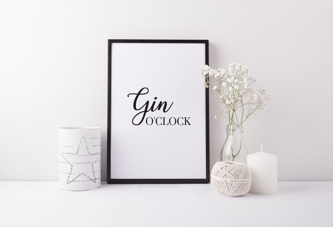 Gin O'clock Wall Art Print - Etsy