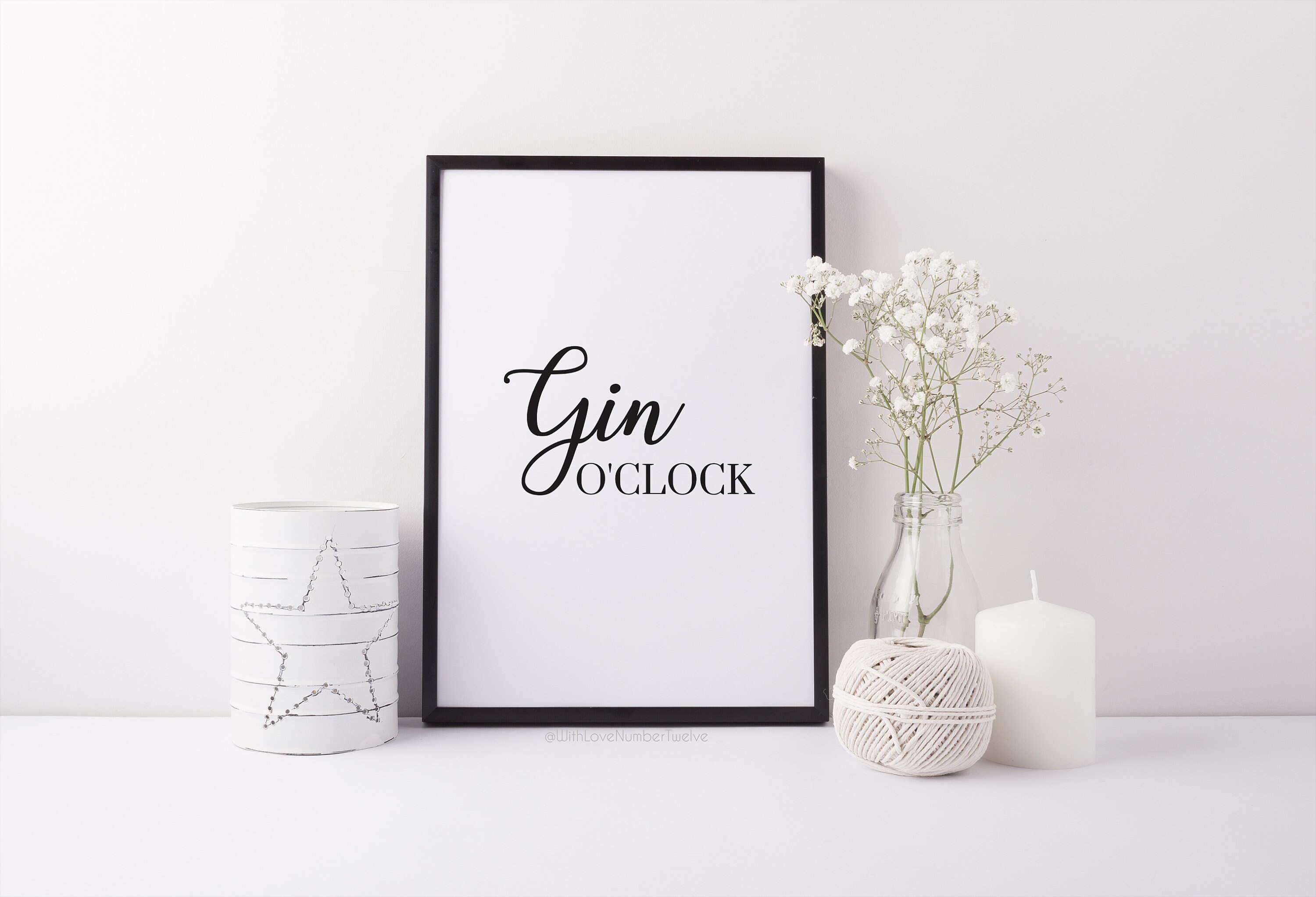 Gin O'Clock Wall Art Print | Etsy