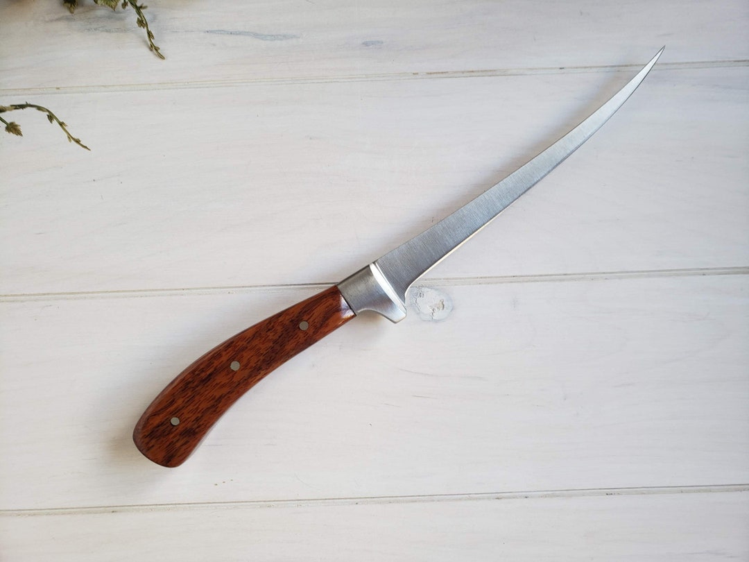 Fish Fillet Knife, Exotic Wood Handle, Custom, Red Zebrawood - Etsy