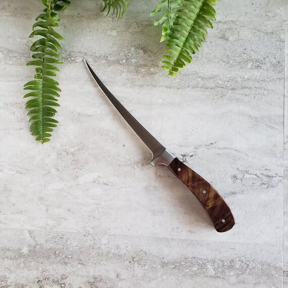 Fish Fillet Knife Custom Handled Exotic Wood Figured Walnut | Etsy
