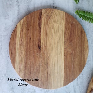 Round Wood Serving Board, 16 Inch Charcuterie Board With Tropical Parrot Decor - Etsy