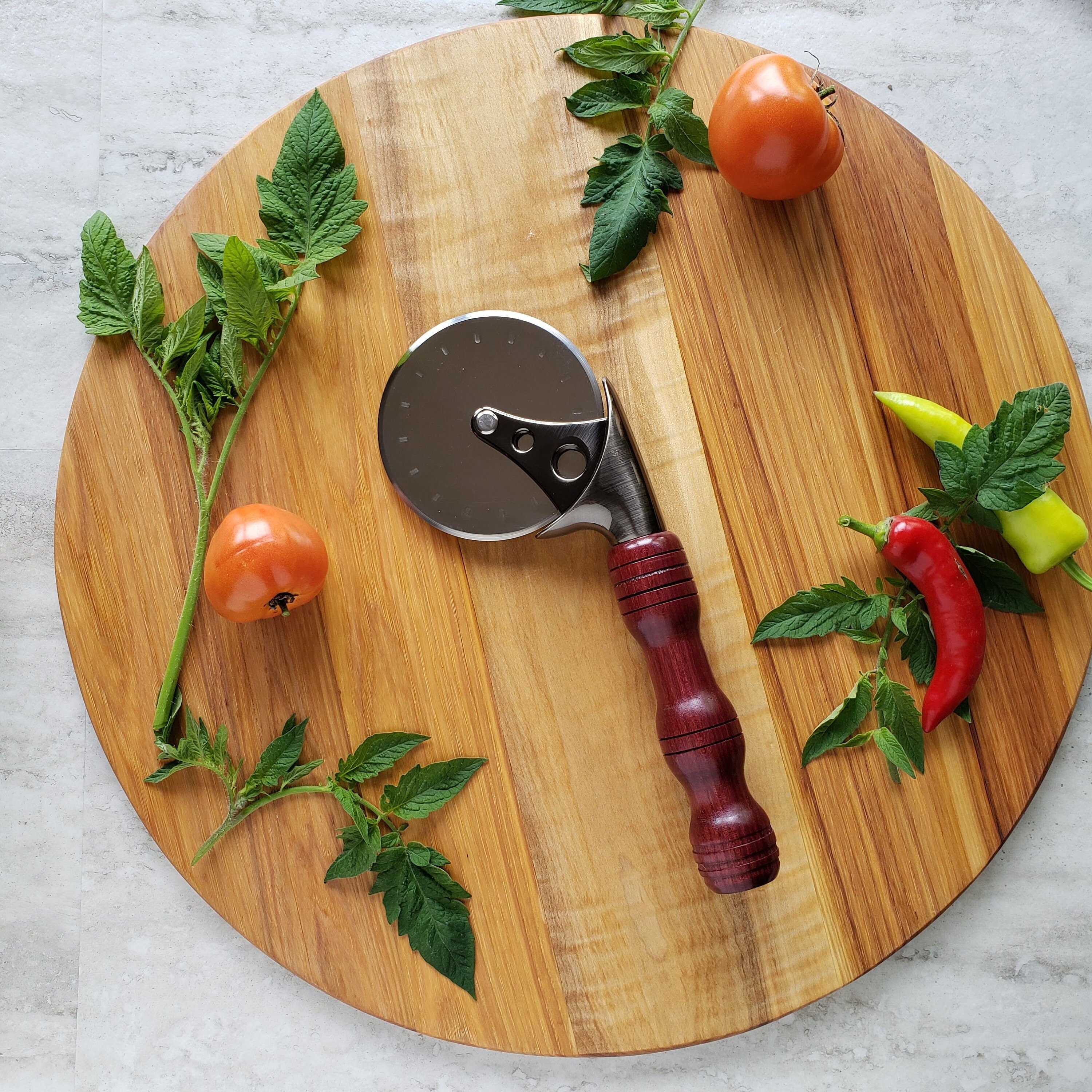 Deep Dish Pizza Cutter With Wood Handle Pan Style Pizza - Etsy